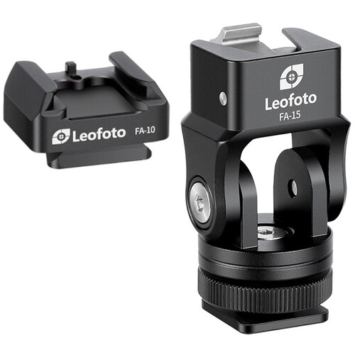 Leofoto FA-15 Kit QR Tilting & Pivoting Cold Shoe Flash Adapter FA-15 + FA-10 – DEXT